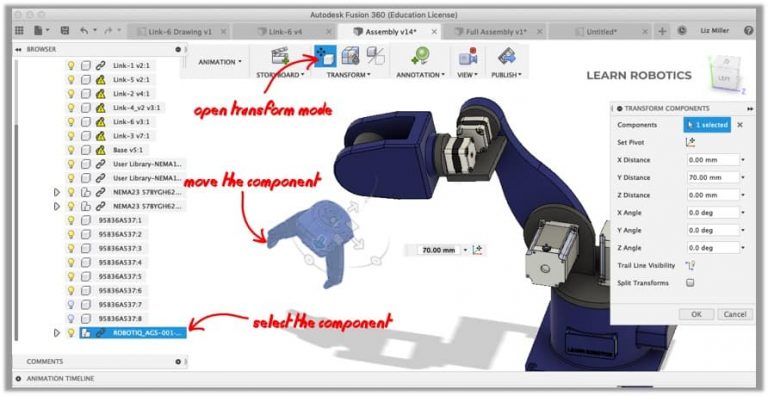 Fusion 360 Tutorial for Robotics (Part 4) - Learn Robotics